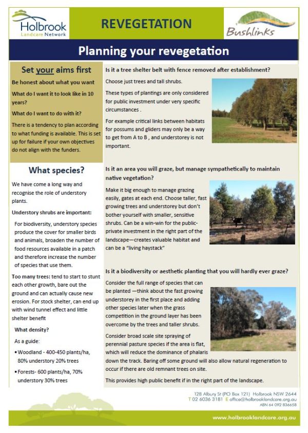 Revegetation Guide - Holbrook Landcare Network