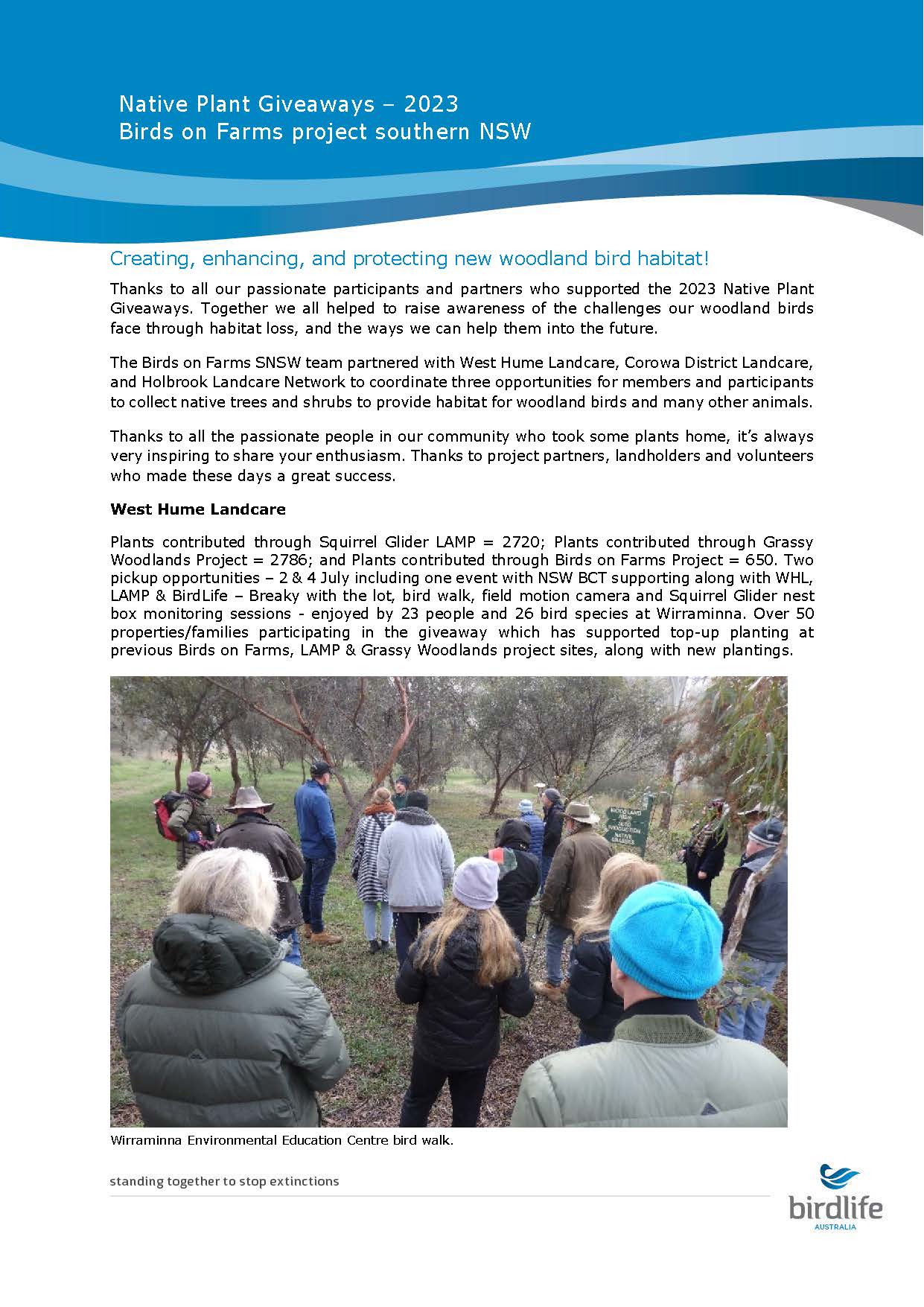 BirdLife Australia Southern NSW Birds on Farms Native Plant Giveaway ...