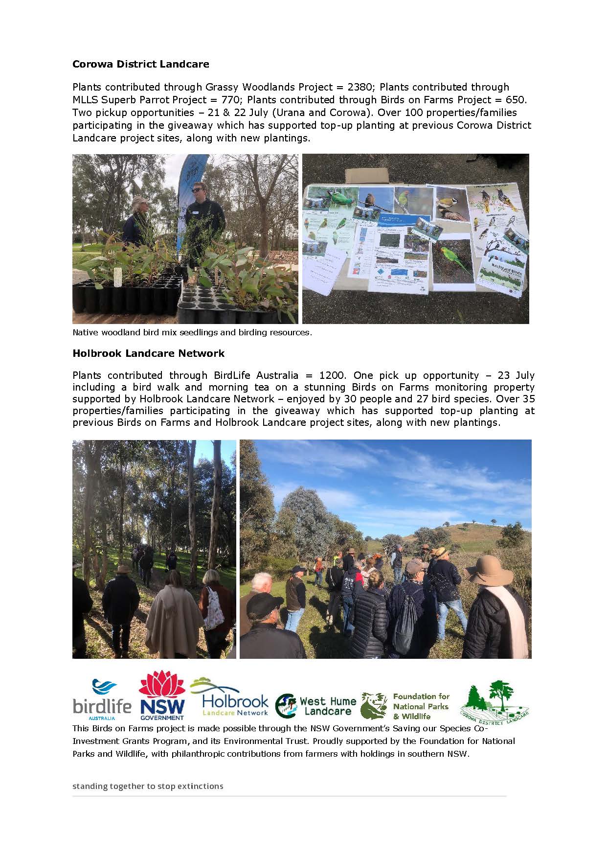 BirdLife Australia Southern NSW Birds on Farms Native Plant Giveaway ...