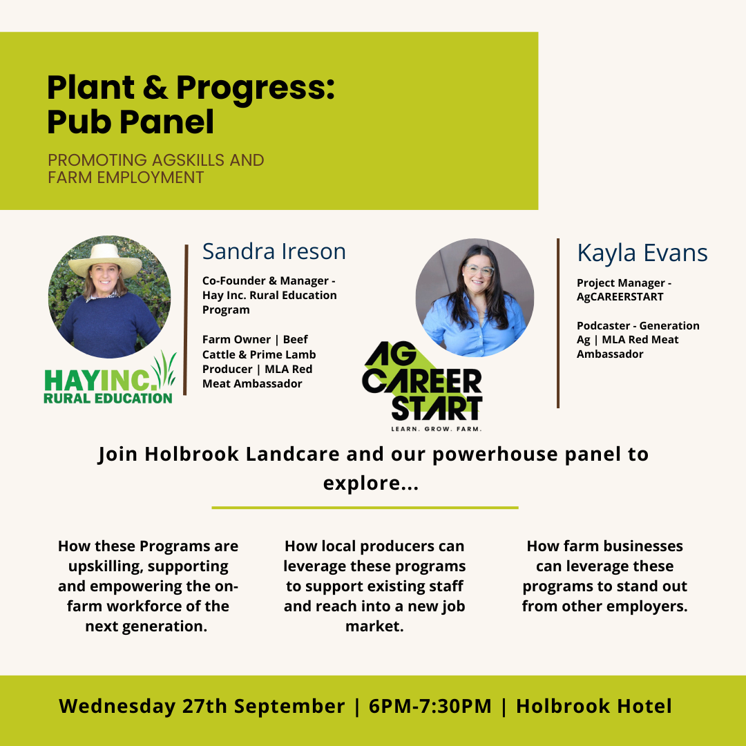 Plant & Progress Pub Panel - Holbrook Landcare Network